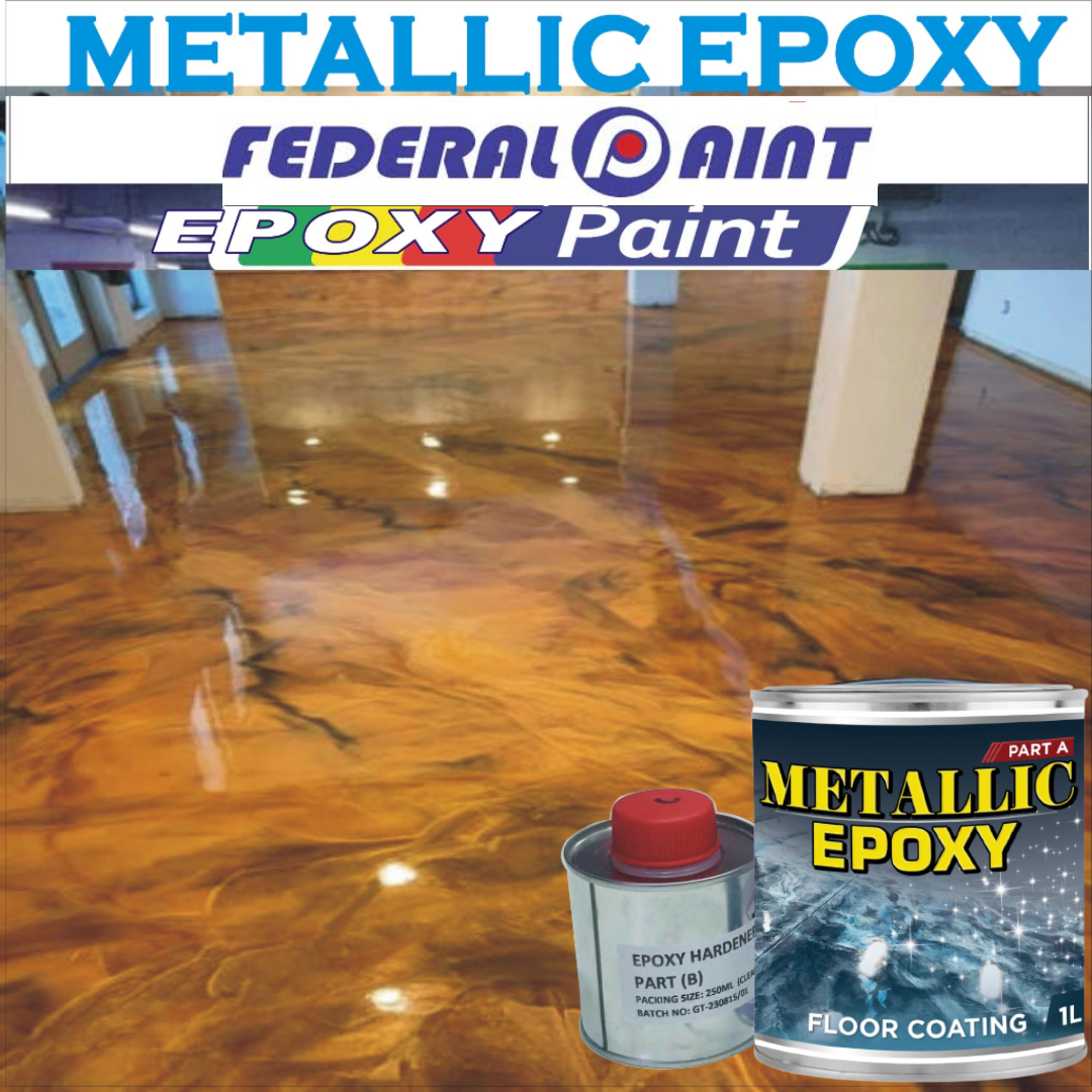SILVER Metallic Epoxy Paint 1L METALLIC EPOXY FLOOR PAINT PROTECTIVE ...