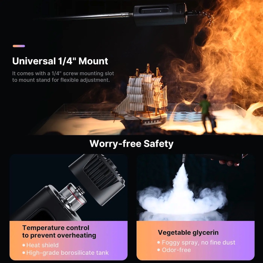 Ulanzi FM01 FILMOG Ace Fog Machine Portable Wireless Remote Control Dry ...