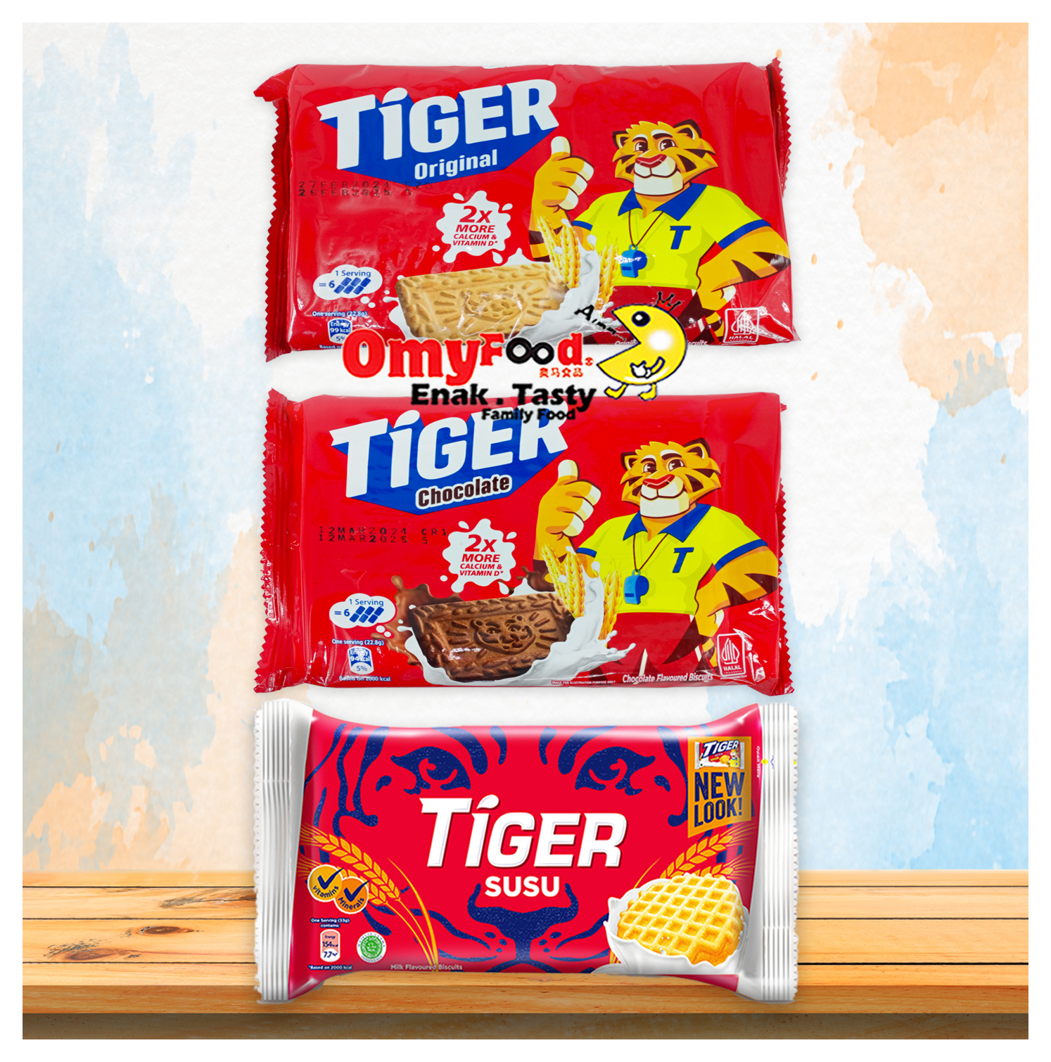 144.4g/175g Tiger Biscuits [Original/Chocolate/Milk][OmyFood] | Shopee ...