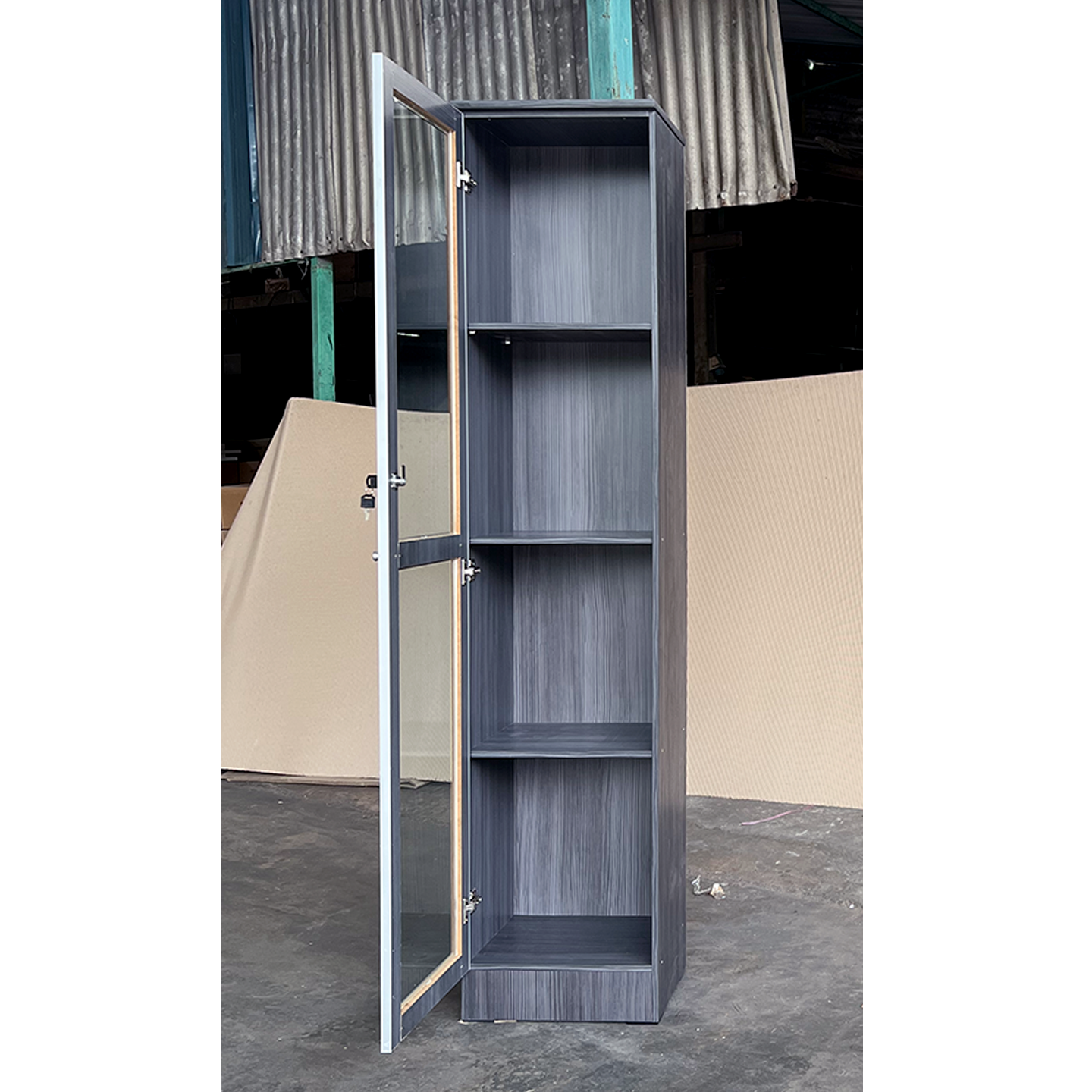 HOMATRIX Display Glass Cabinet Single Door Living Room Side Storage ...