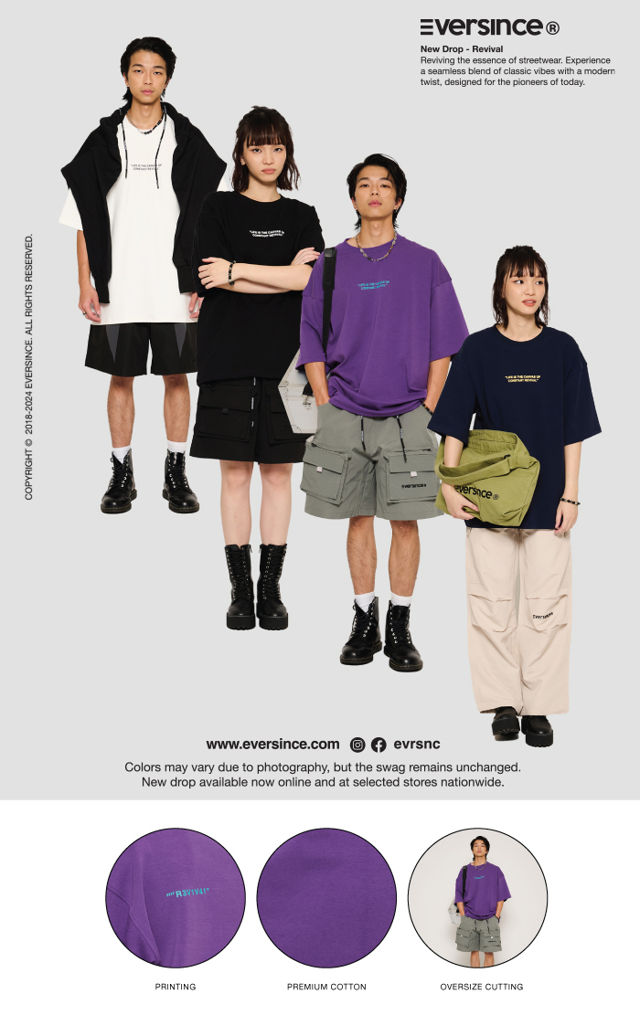 Eversince Hyde Oversized T-Shirt Purple | Shopee Malaysia