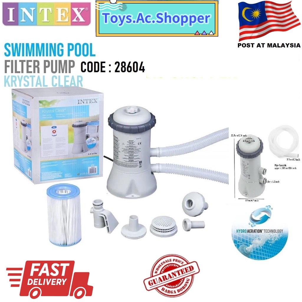 INTEX 28604 Krystal Clear Filter Pump 2.0m³/hr Hydro Aeration ...