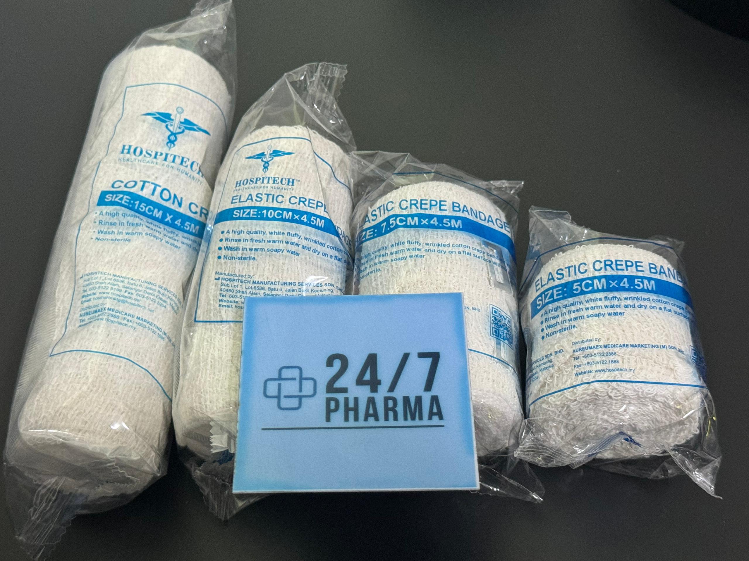 Hospitech Elastic Cotton Crepe Bandage 4.5M (5CM / 7CM / 10CM / 15CM ...