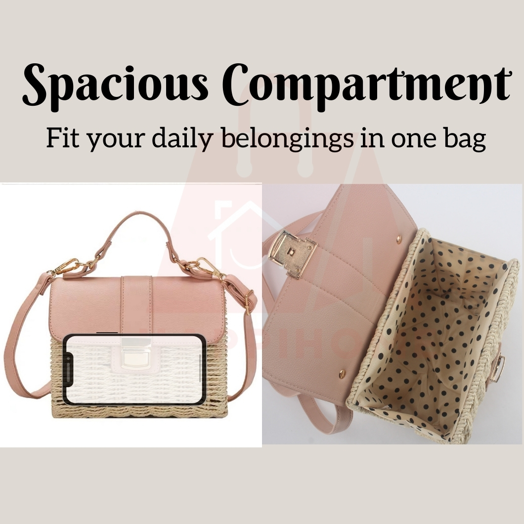 Artificial Beg Straw Rotan Woman Anyaman Rattan Woven Bag Handbag Woman ...