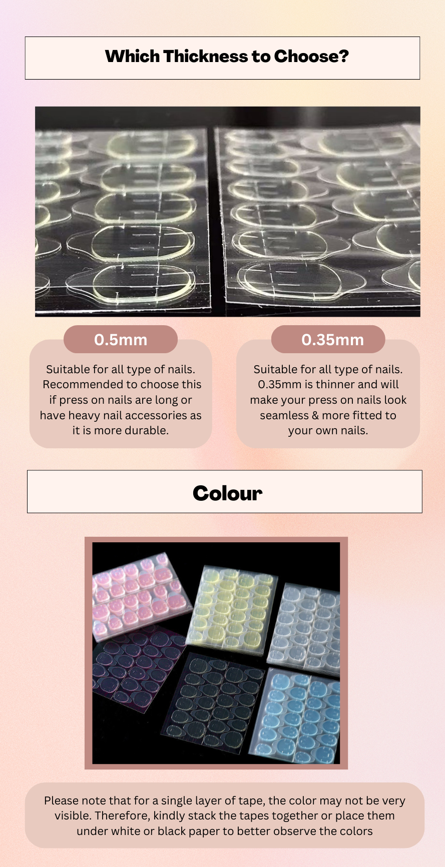 Double Sided Jelly Tape Glue Tape Nail Tab Gam Kuku for Fake Nails ...