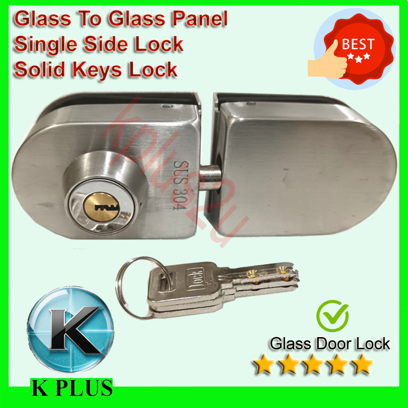 Glass Door Lock Glass To Glass Twin Lock 玻璃门锁免开洞 Kunci Kaca Pintu Door ...