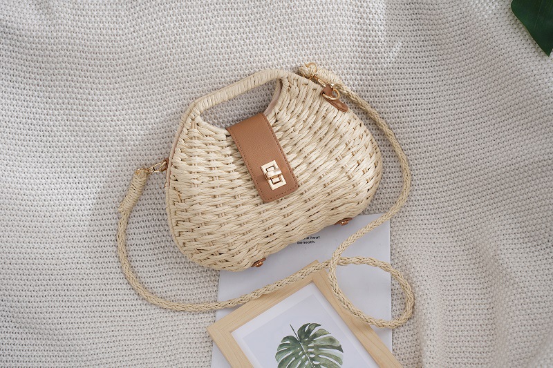 Knitted Straw Woven Weave Wedding Bag Aesthetic Tote Bag Anyaman ...