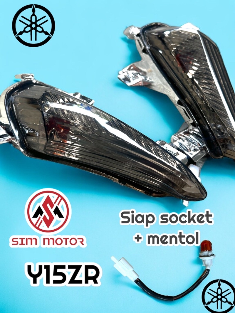 Y15 Y15ZR SIGNAL DEPAN sekali mentol dan socket tinted black cover sepasang ysuku lampu depan ...
