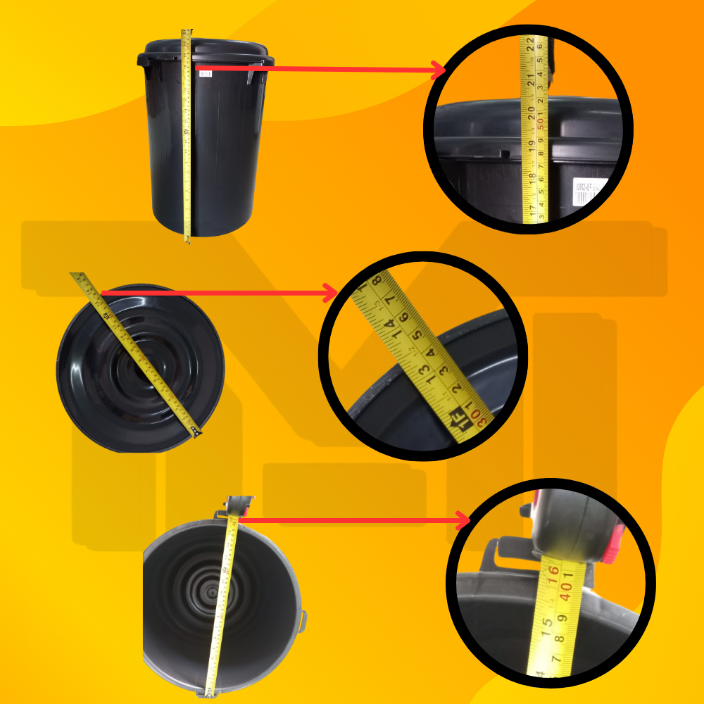 0008 12 Gallon Tong Sampah PVC GARBAGE DUSTBIN / TONG SAMPAH Plastic Garbage Dustbin with cover ...