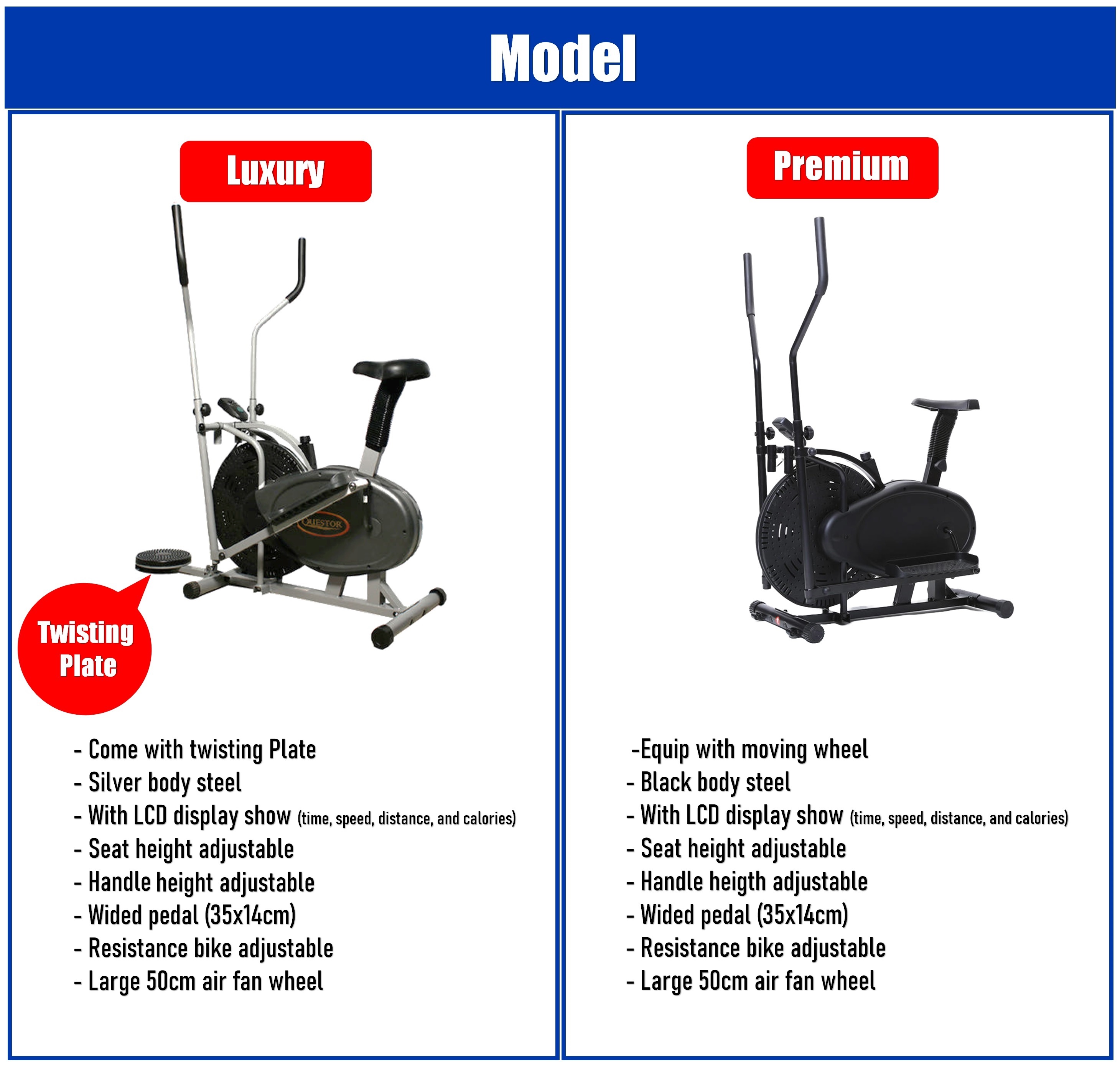 ADSports Orbitrac 8.2A Elliptical Cross Trainer Twister Exercise LCD ...