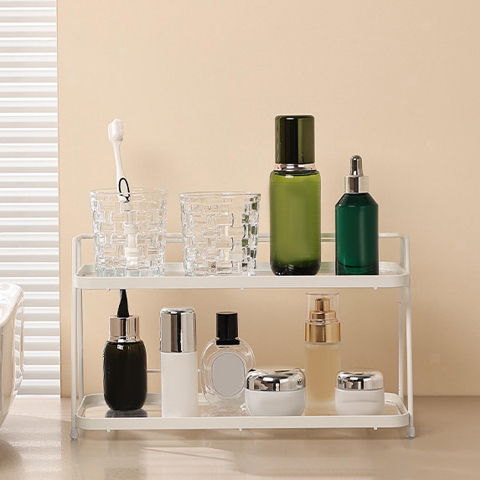 Light Luxury Countertop Rack Wrought Iron Storage Shelf Rack Skin Care ...