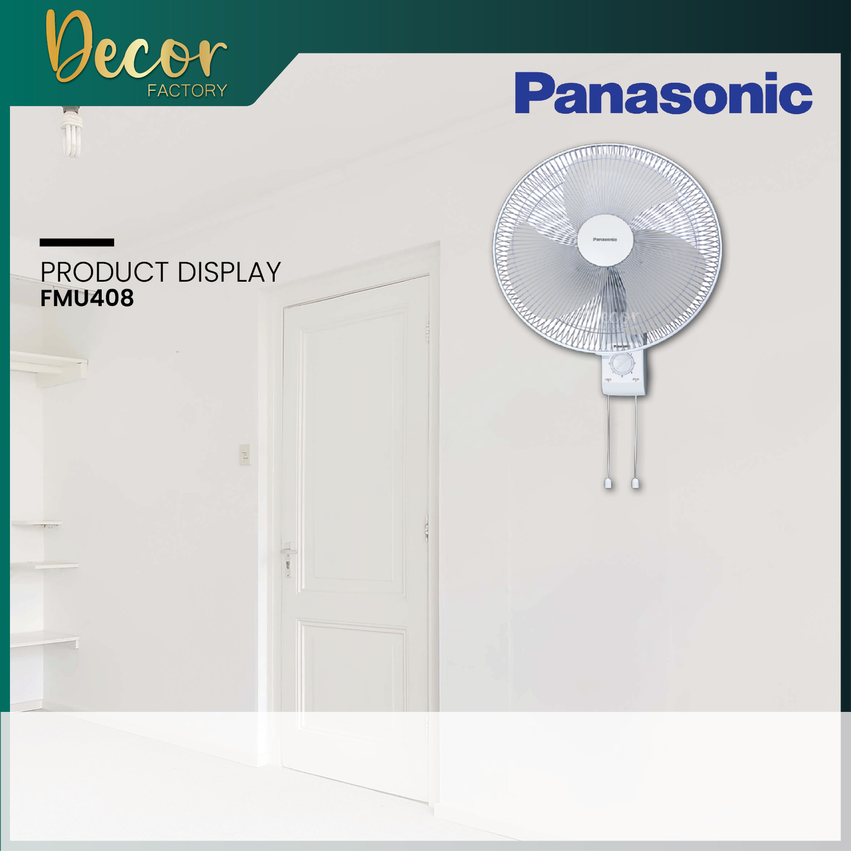 Panasonic Fan Panasonic FMU408 16" Wall Fan F-MU408 3 Blades White ...