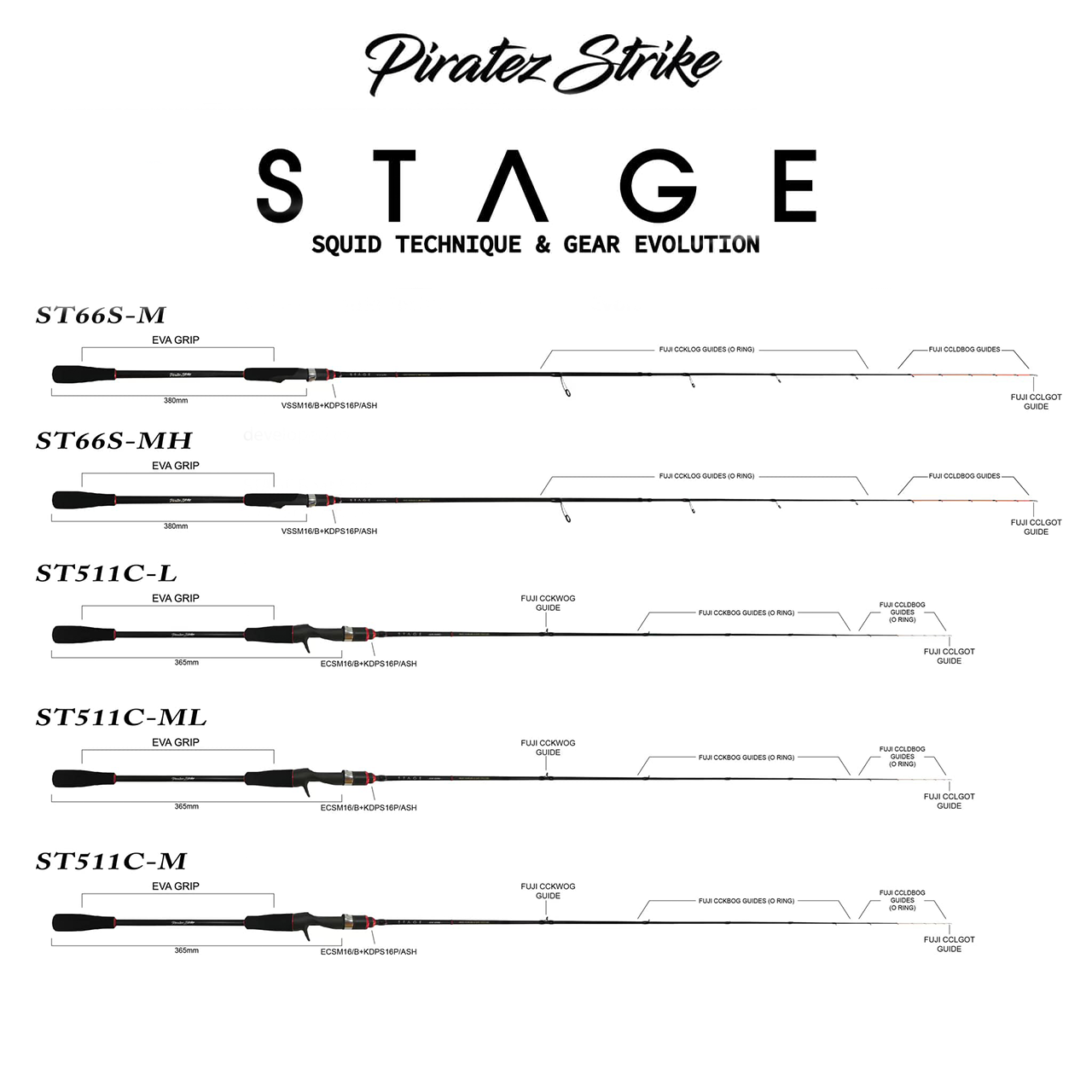 Piratez Strike Stage Boat Eging Rod 2024 Spinning BC Overhead Egi ...