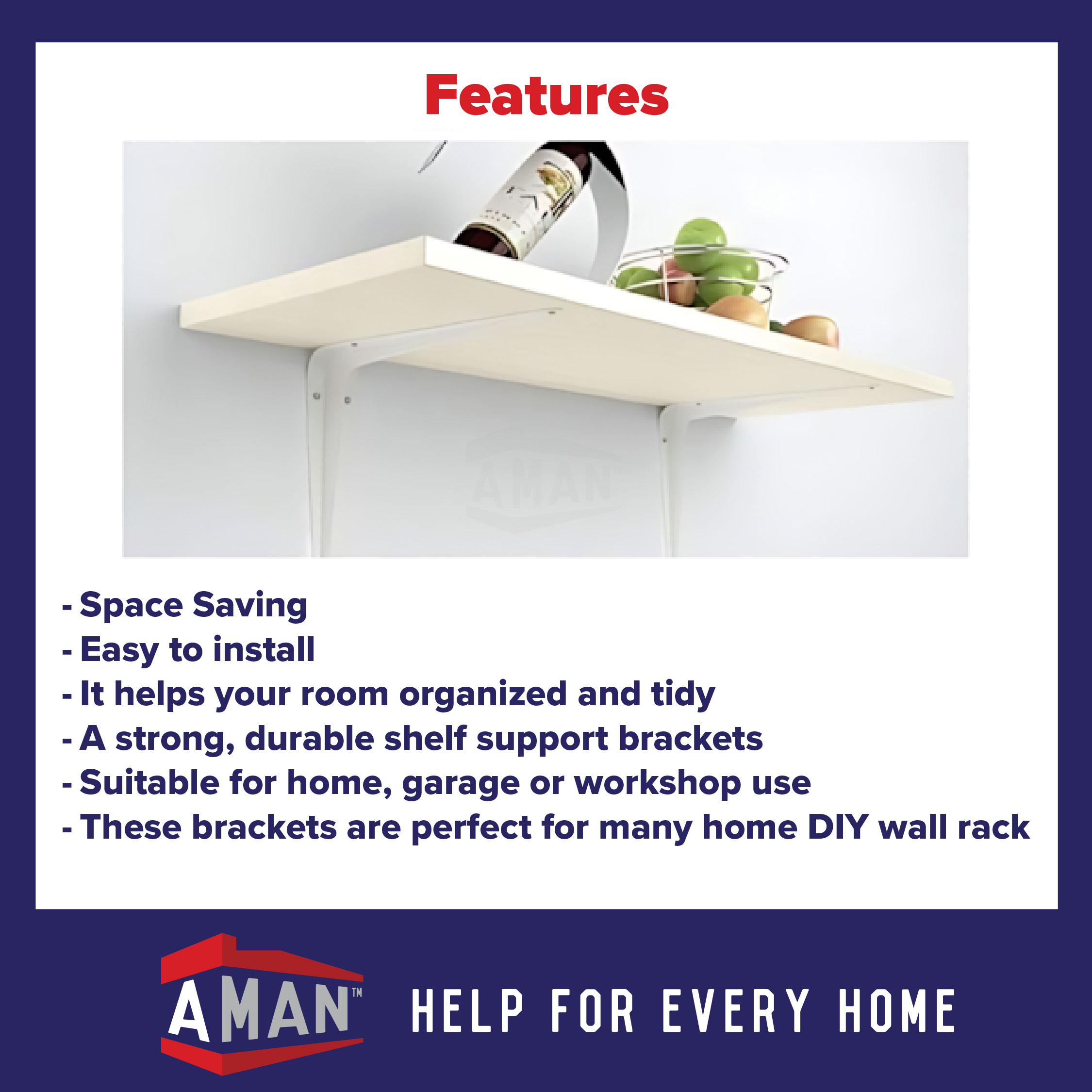 L Bracket Wall Light Duty Shelf Brackets Shelf Shelve Corner Brace ...