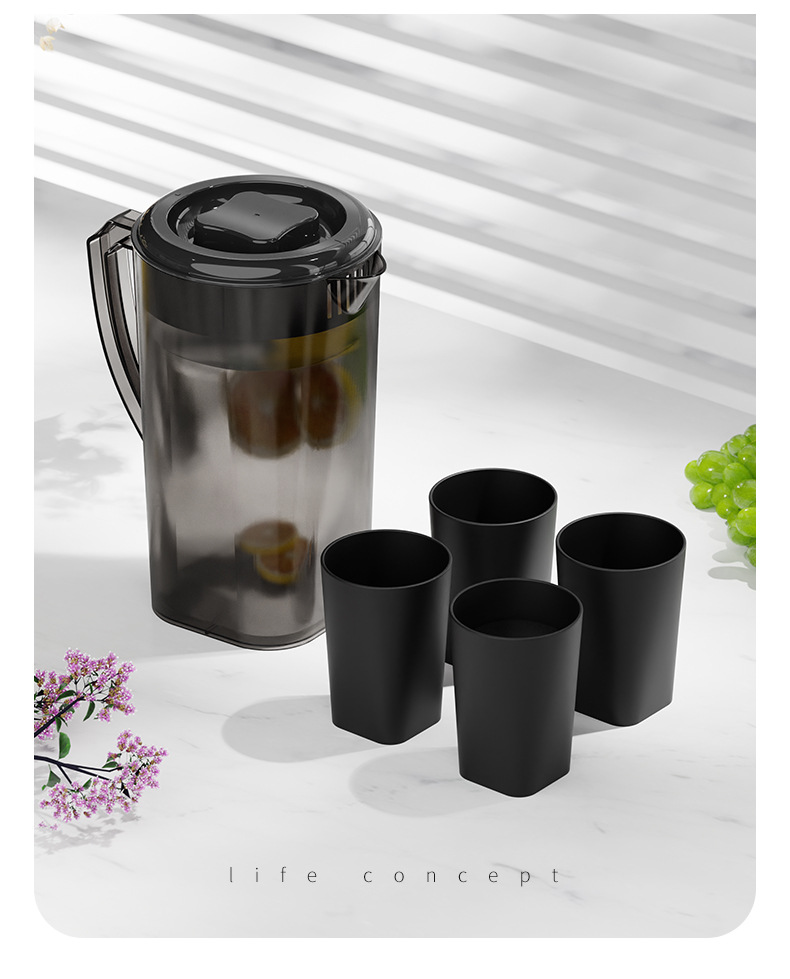 NEW ARRIVAL - PREMIUM BLACK & WHITE JUG SET WITH CUPS/SET JUG AIR FREE ...