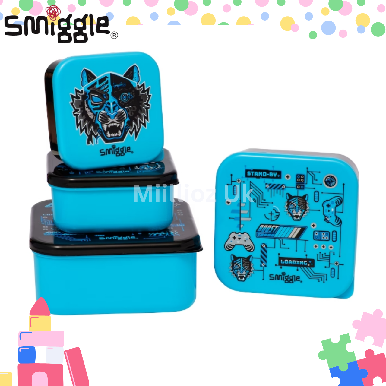 Smiggle Hi There 4 In 1 Nested Containers Stackable Lunchbox (4 pcs ...