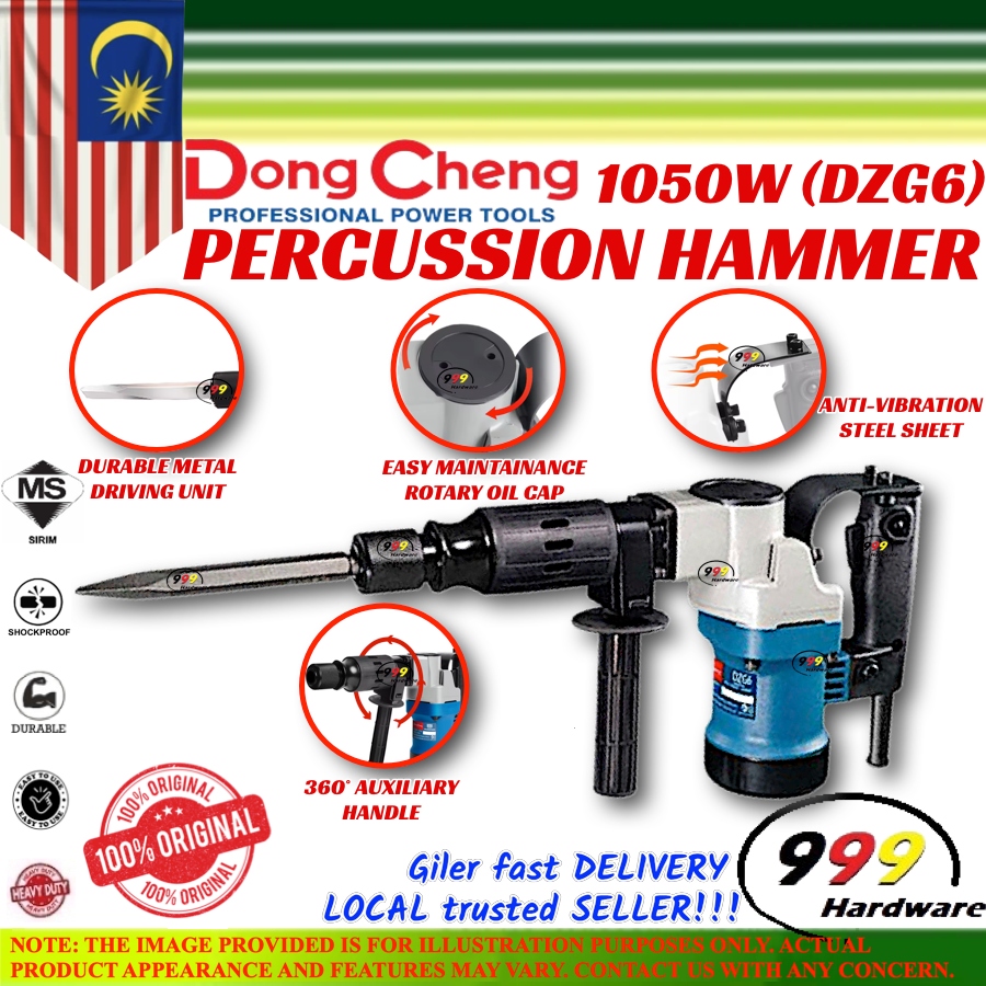 999 DONGCHENG Percussion Hammer DZG6 1050W / Demolition Hammer / Mesin ...