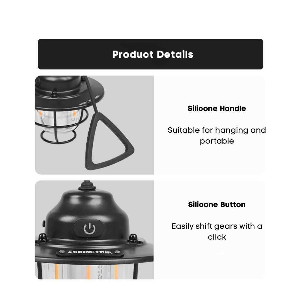 SHINETRIP 05 Series Outdoor Camping Retro Lamp with 4 Modes 1200 mAh ...