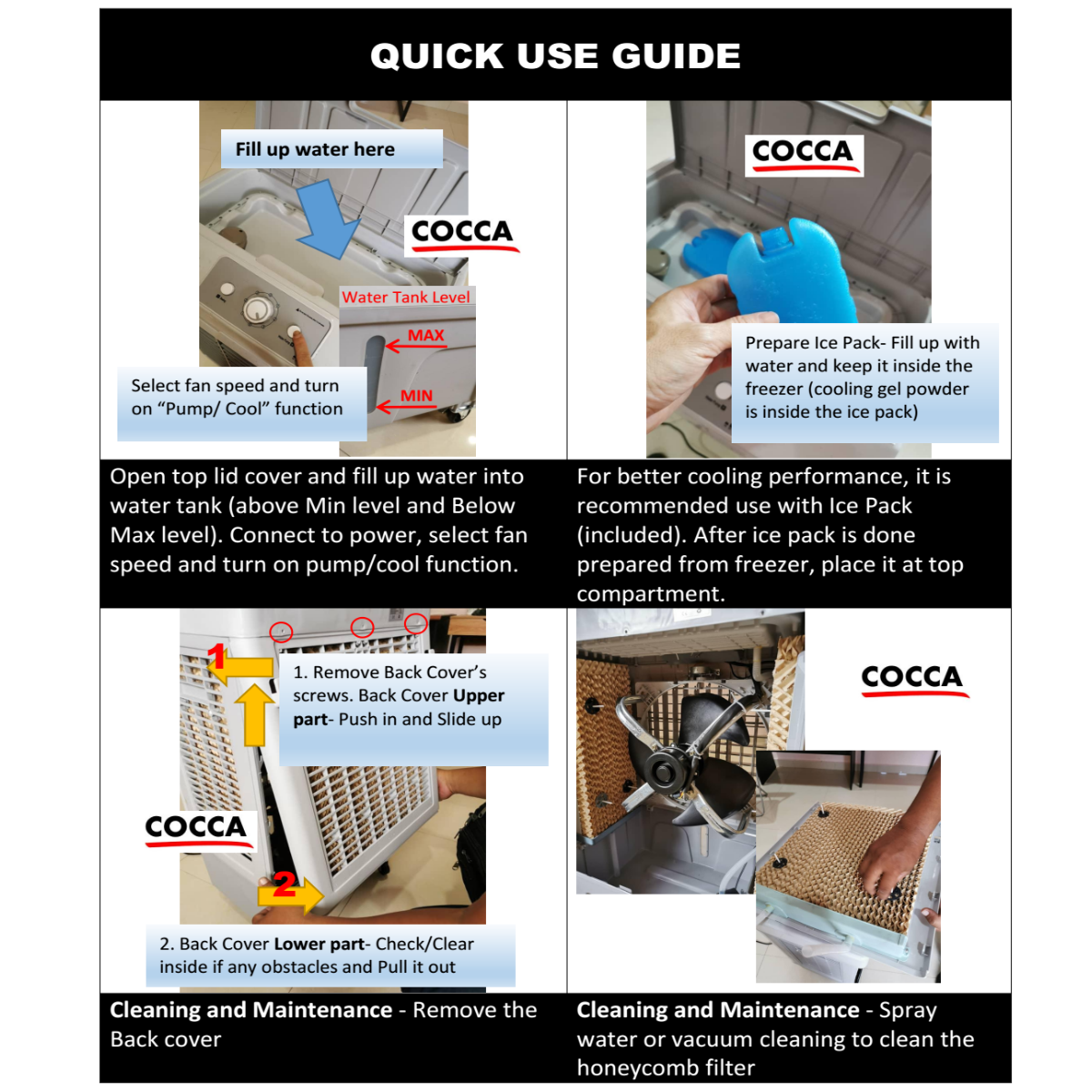 COCCA STORM series 50L/80L/100L/150L Tank Evaporative Air Cooler Auto ...