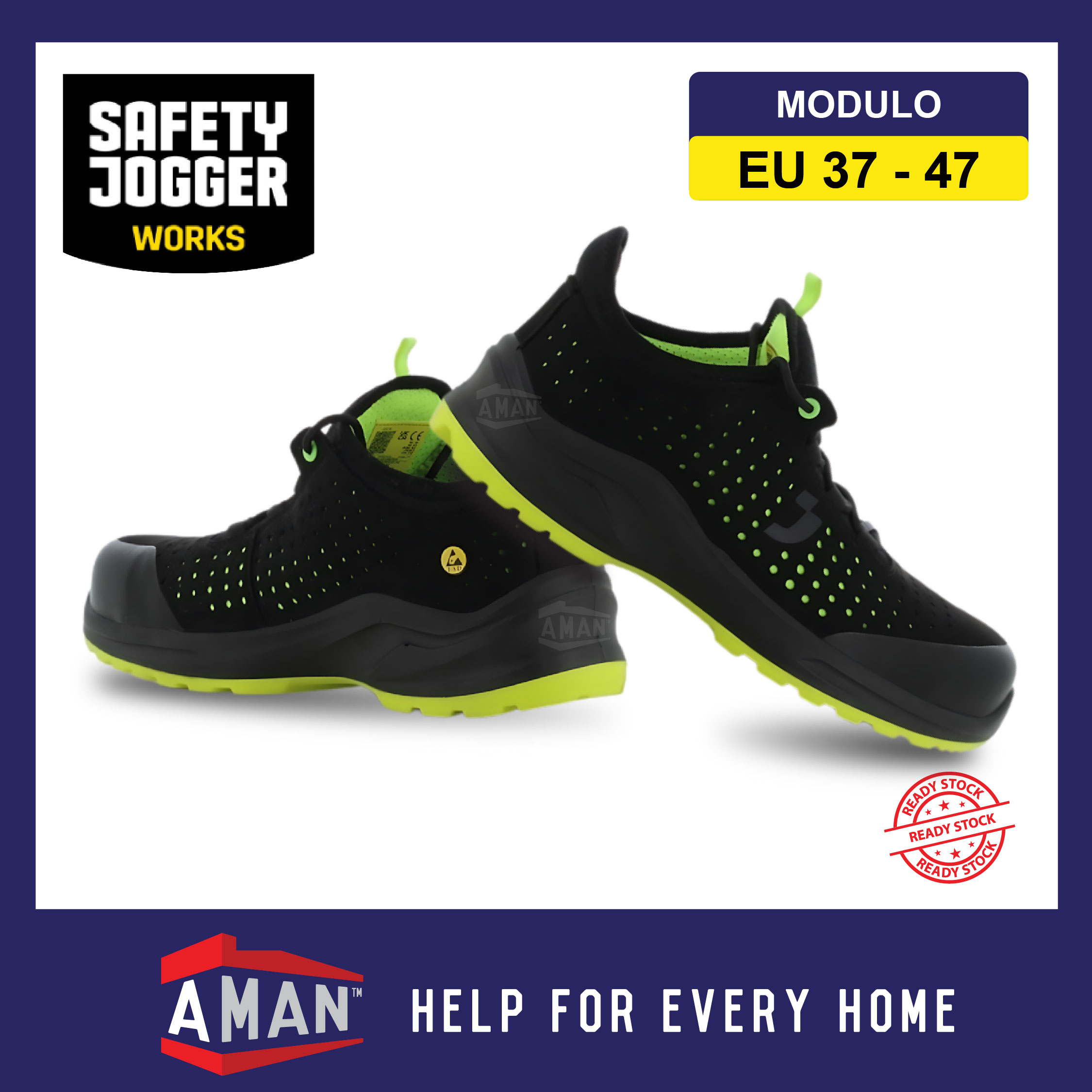Safety Jogger Modulo ESD S1PS Safety Shoes Stylish Modern Colourful ...