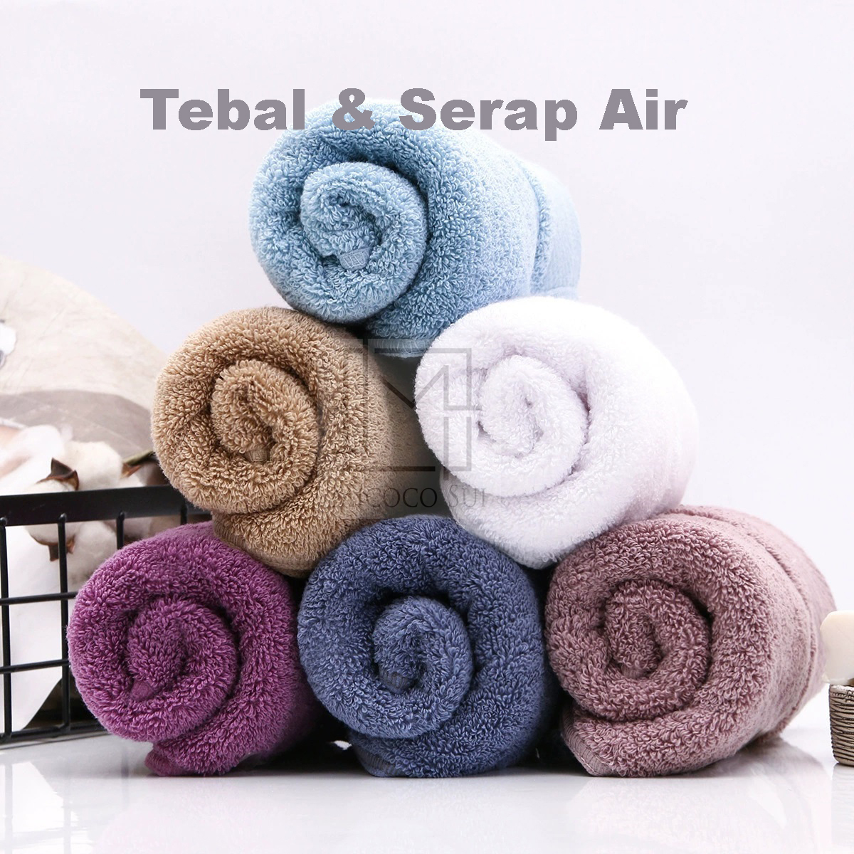 100% Cotton Bath & Face Towel Hotel Grade Tuala Mandi Muka Cotton Serap ...