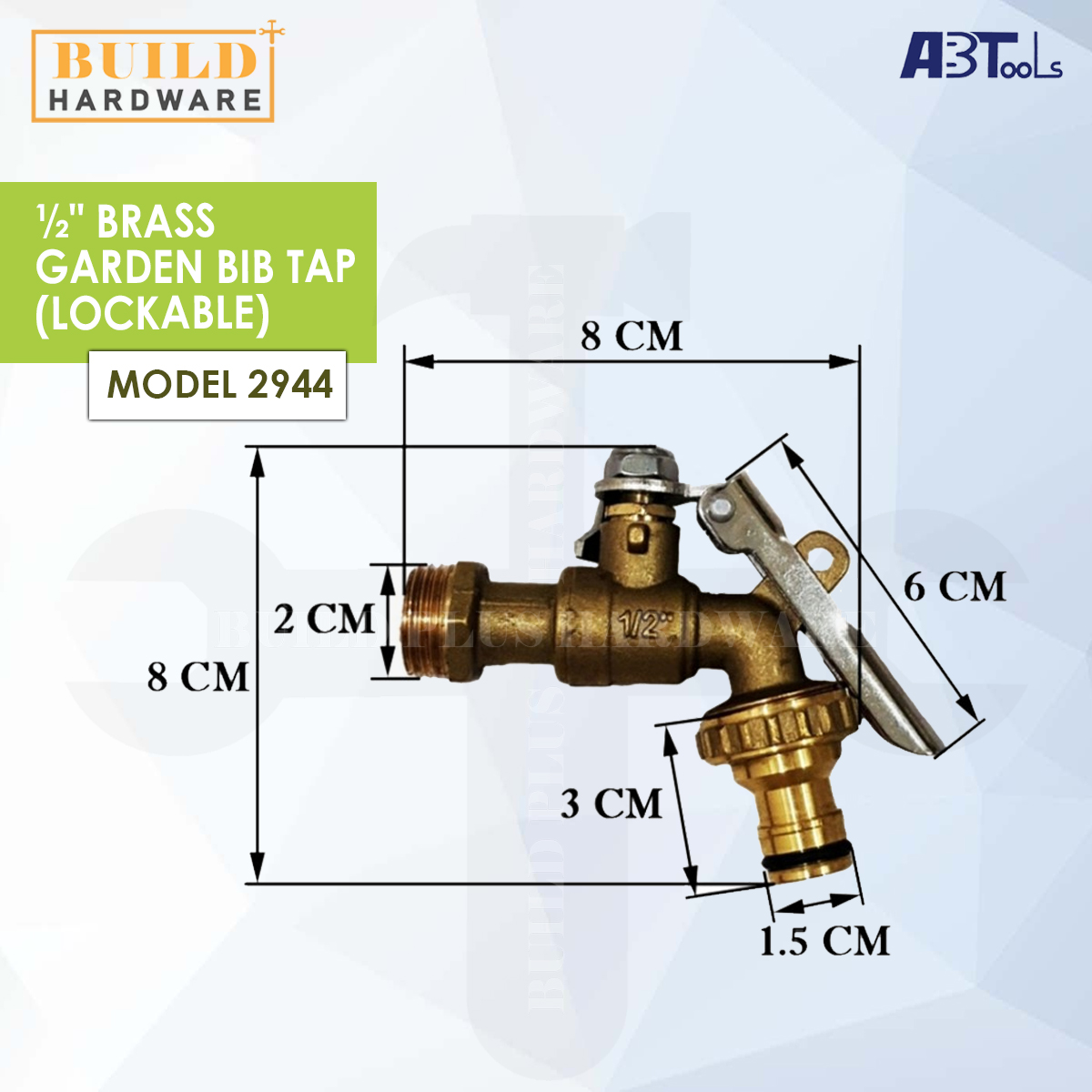 1/2" Brass Key Union Ball Bib Tap Lockable/Loose Key/Handle/2Way Garden ...