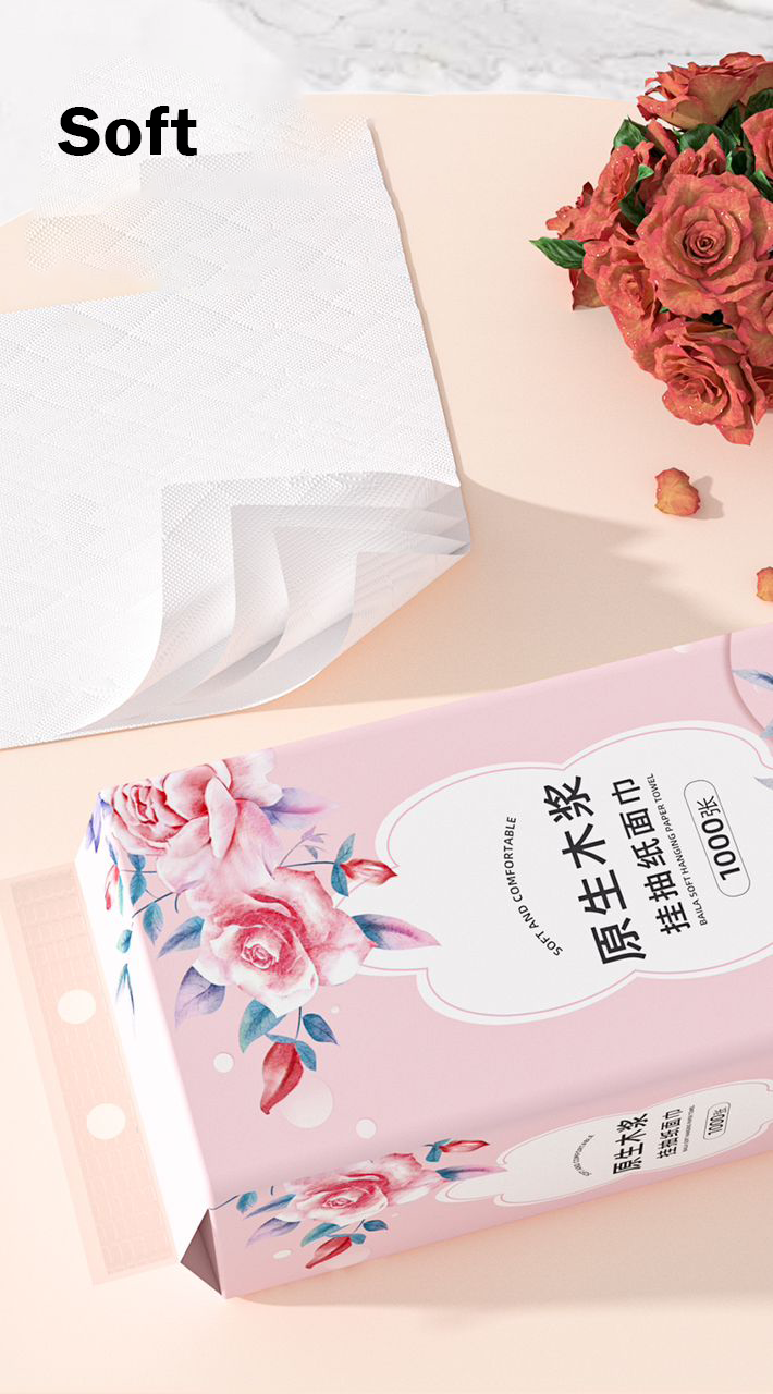 4 Ply Hanging Tissue Paper Deluxe Soft Tissue 1000Sheets Facial Tissue ...