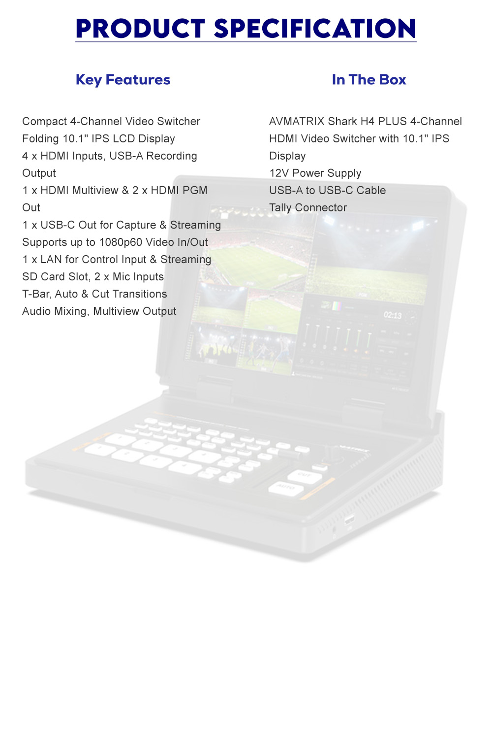 AVMATRIX Shark H4 / H4 Plus 4-Channel HDMI Video Switcher | Shopee Malaysia