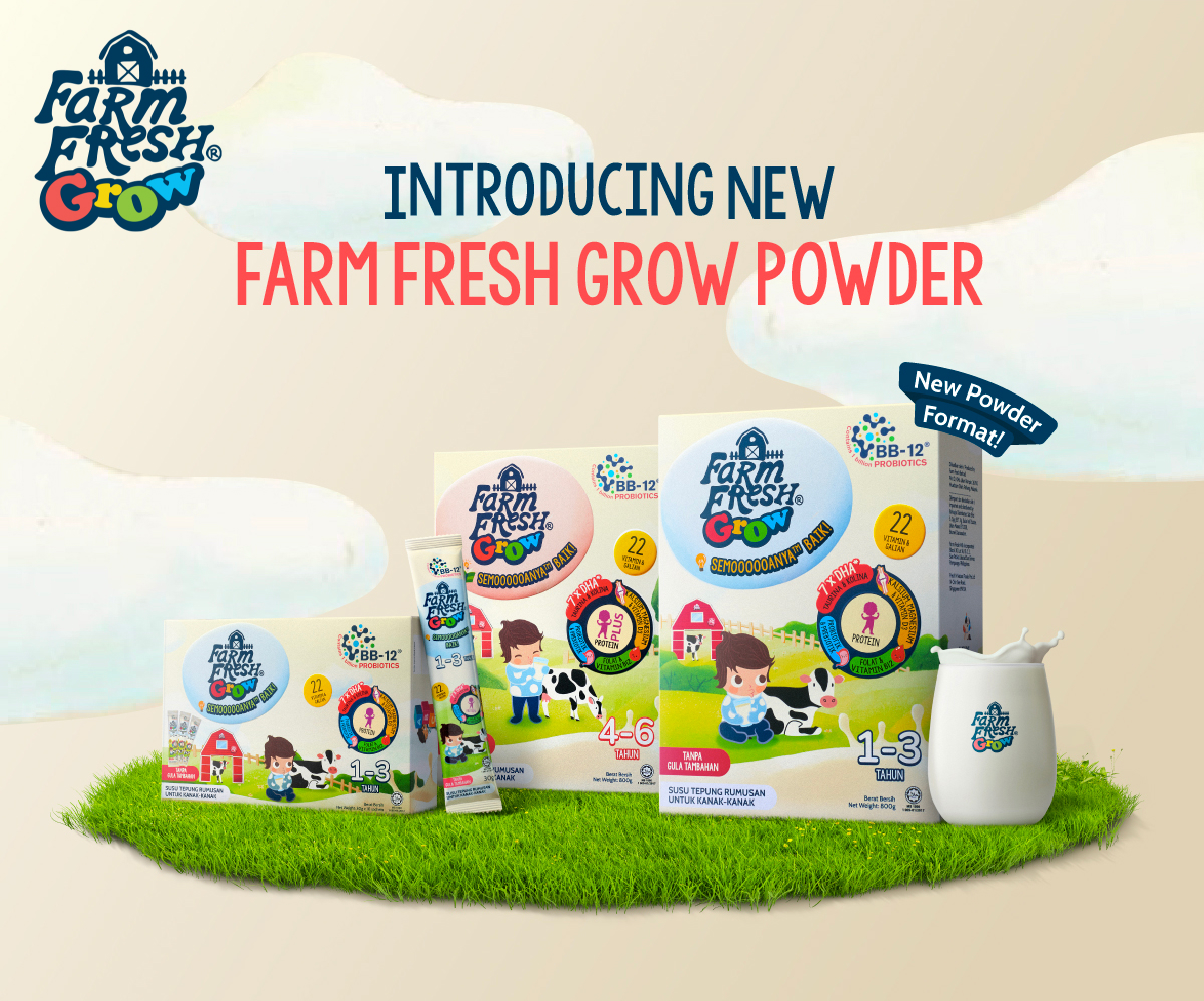 Farm Fresh Grow Powder 1-3 Years Old 800g x 9 Packs + Farm Fresh Grow ...
