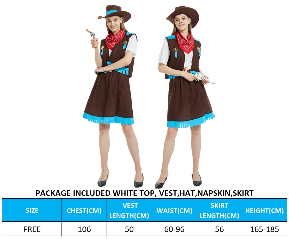 MYLITTLELASS Kostum Koboi Cosplay Cowboy Western Amerika Dewasa Lelaki ...