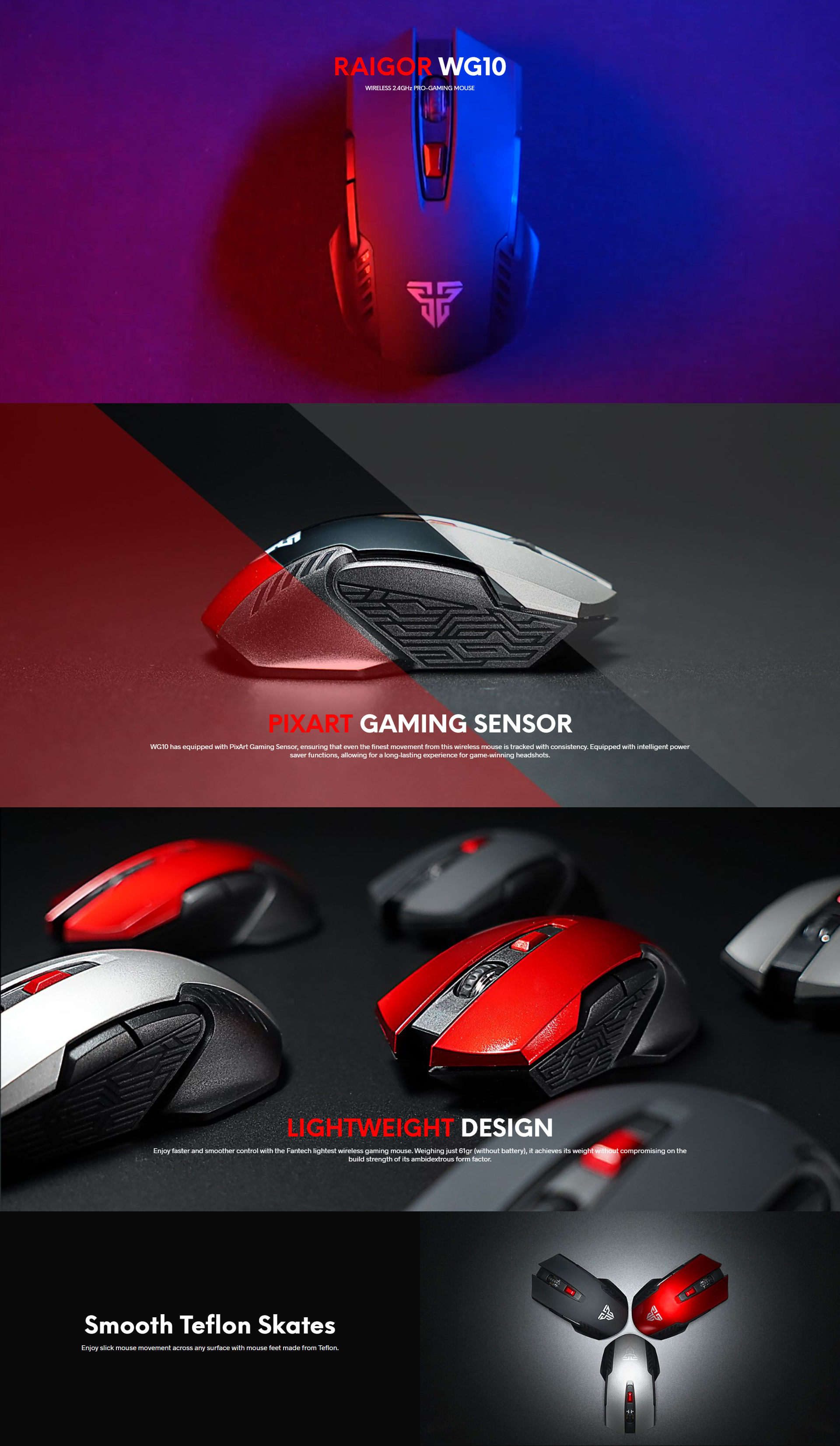 Fantech Gaming Mouse Raigor II WG10 Wireless 2.4GHz Pro Gaming Mouse ...