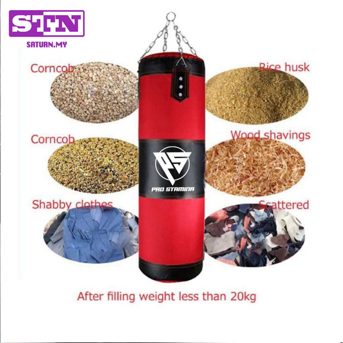 【STN】Boxing Punching Bag Set MMA Muay Thai Sandbag Kick Equipment Sand ...