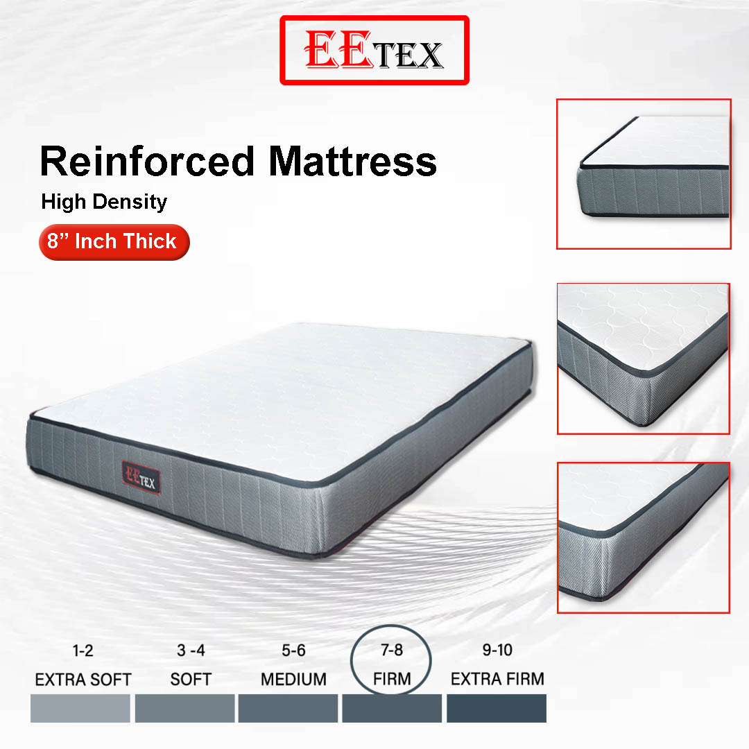 EE TEX 8"Inch Queen Size Reinforced Mattress Rebonded Foam Queen ...