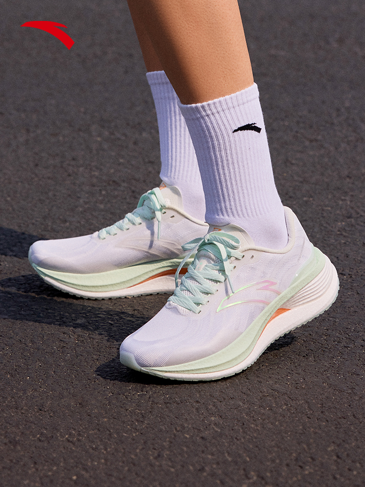 ANTA Women G21 PRO Running Shoes 1224B5561-1- Paper White/ Light green ...