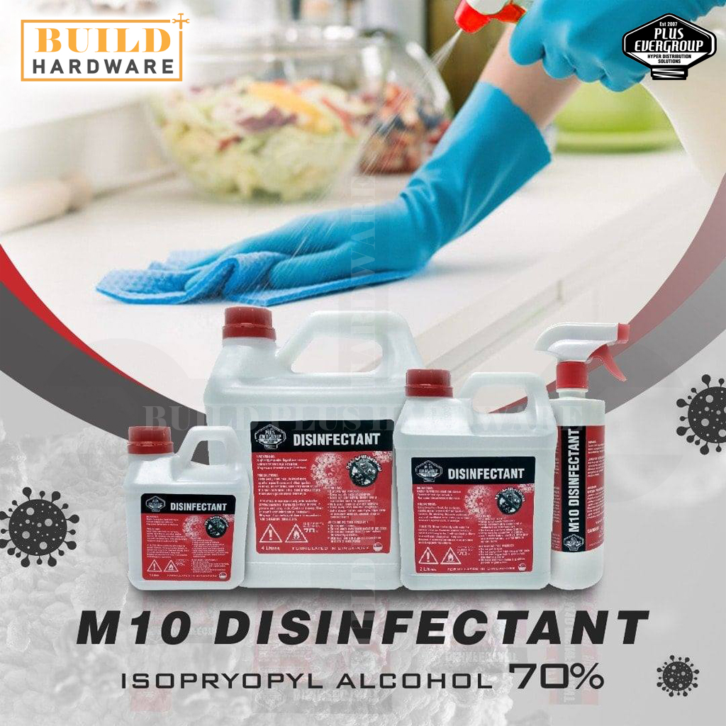 PLUS M10 Disinfectant 1L/4L Cleaning Isopropyl Alcohol 70% Office 酒精消毒液 ...