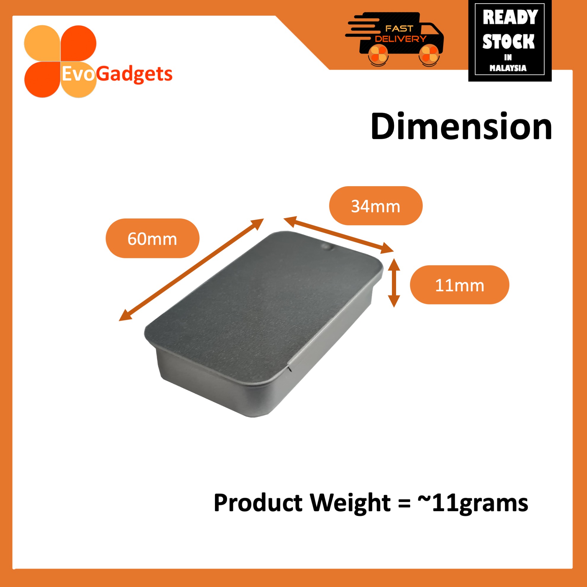 EvoGadgets | Mini Metal Tin box with Easy-Slide Lid / Tinbox Slider ...