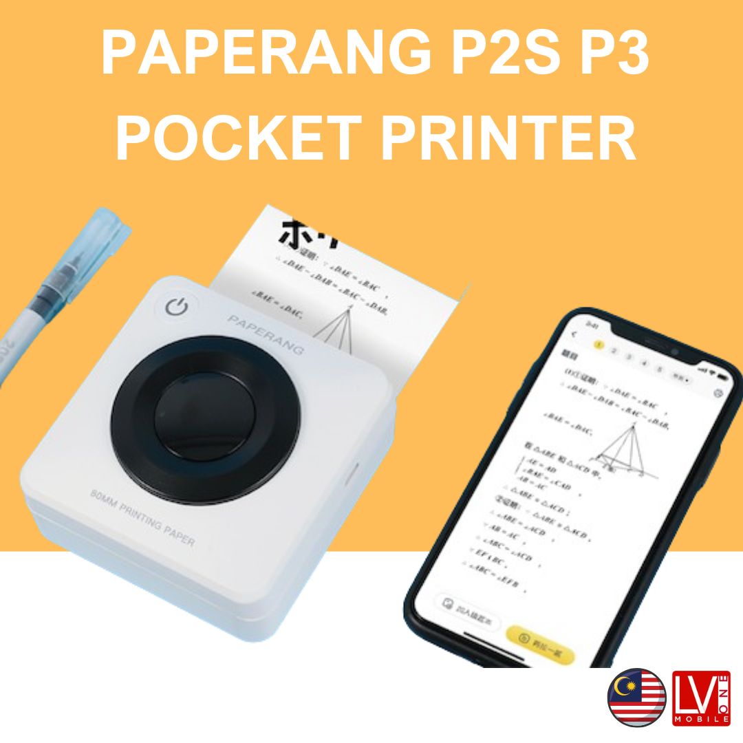 ORIGINAL PAPERANG P2S/P3 Bluetooth Mini Photo Printer NO Ink Needed ...