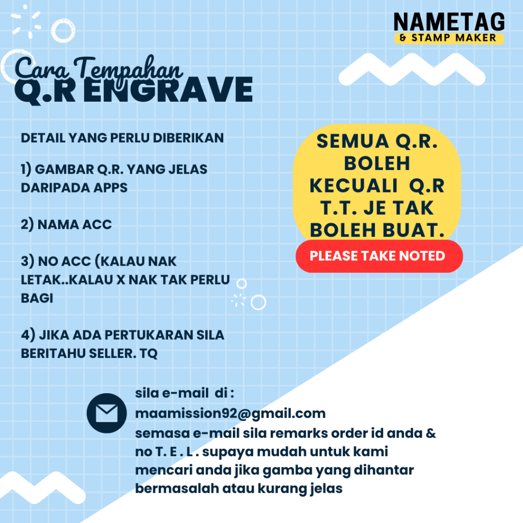 Custom Engrave 2 Qr Code Ewallet Mae / Maybank Qrpay/ Tng/ Big Pay ...