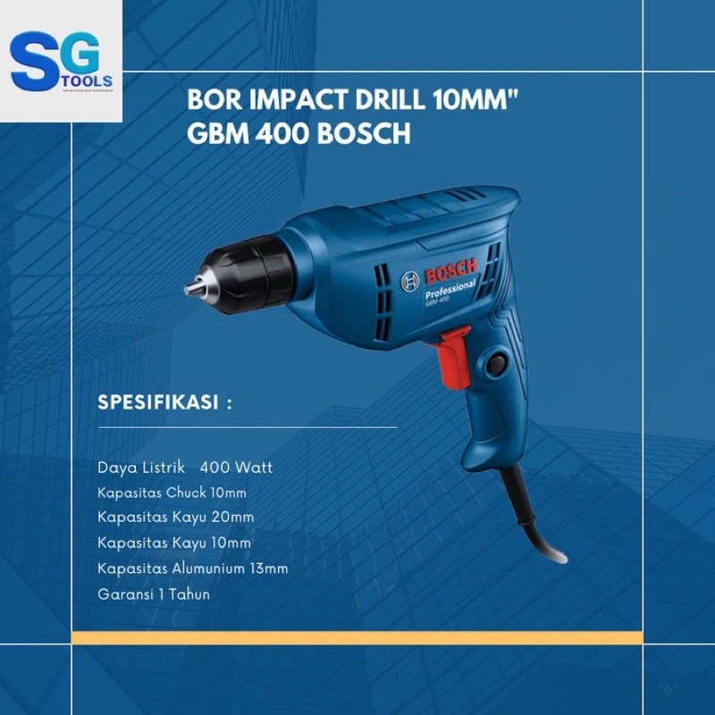 BOSCH GBM400 PROFESSIONAL CORDED ROTARY DRILL 10MM | 400W | 2800RPM ...