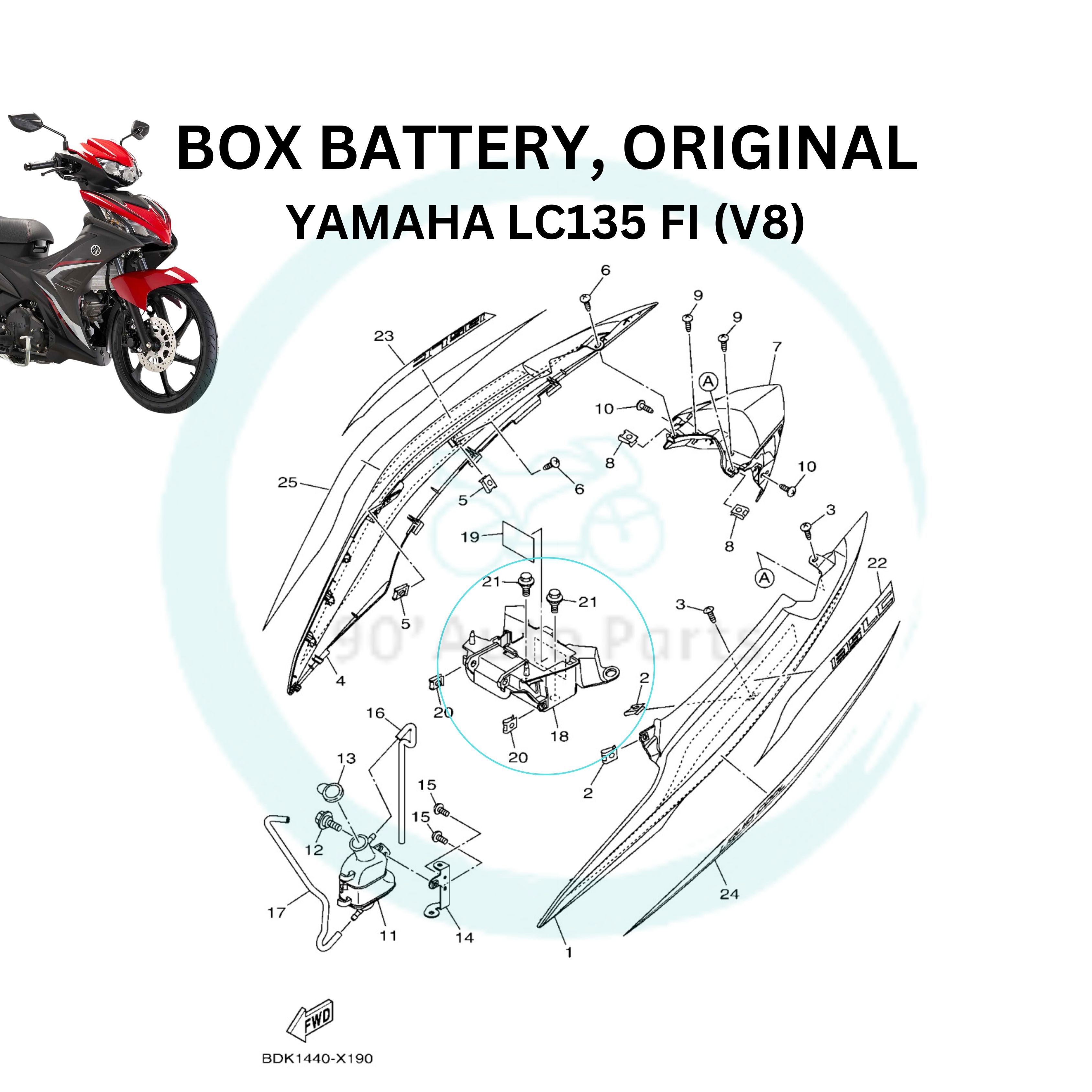 MOTOR YAMAHA LC135 FI V8 135 LC BDK F177G BOX BATTERY HOLDER ORIGINAL ...