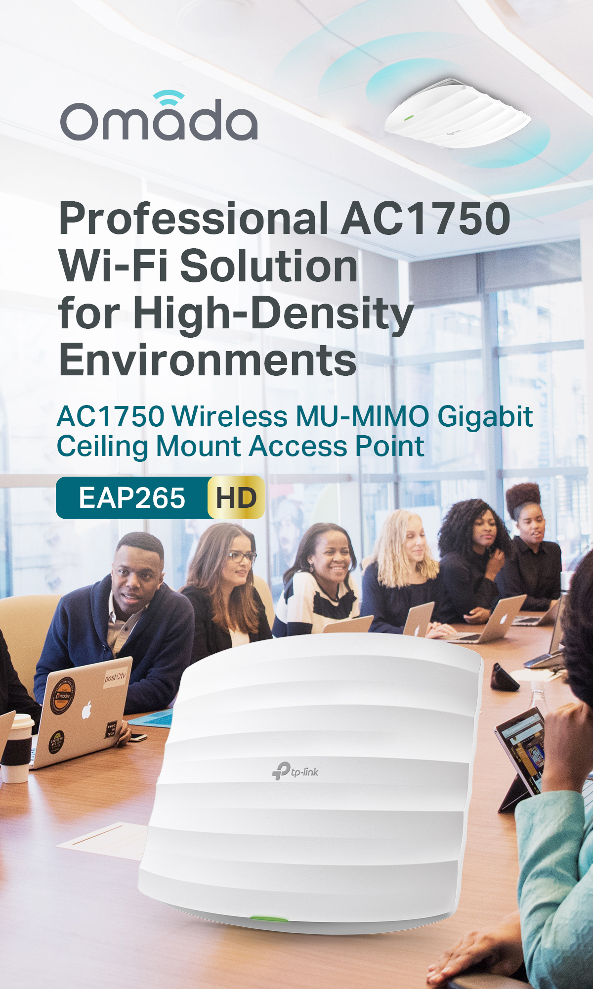 TP-Link EAP110 / EAP115 / EAP225 / EAP245 / EAP265 HD AC1750 Wireless MU MIMO Gigabit Ceiling ...