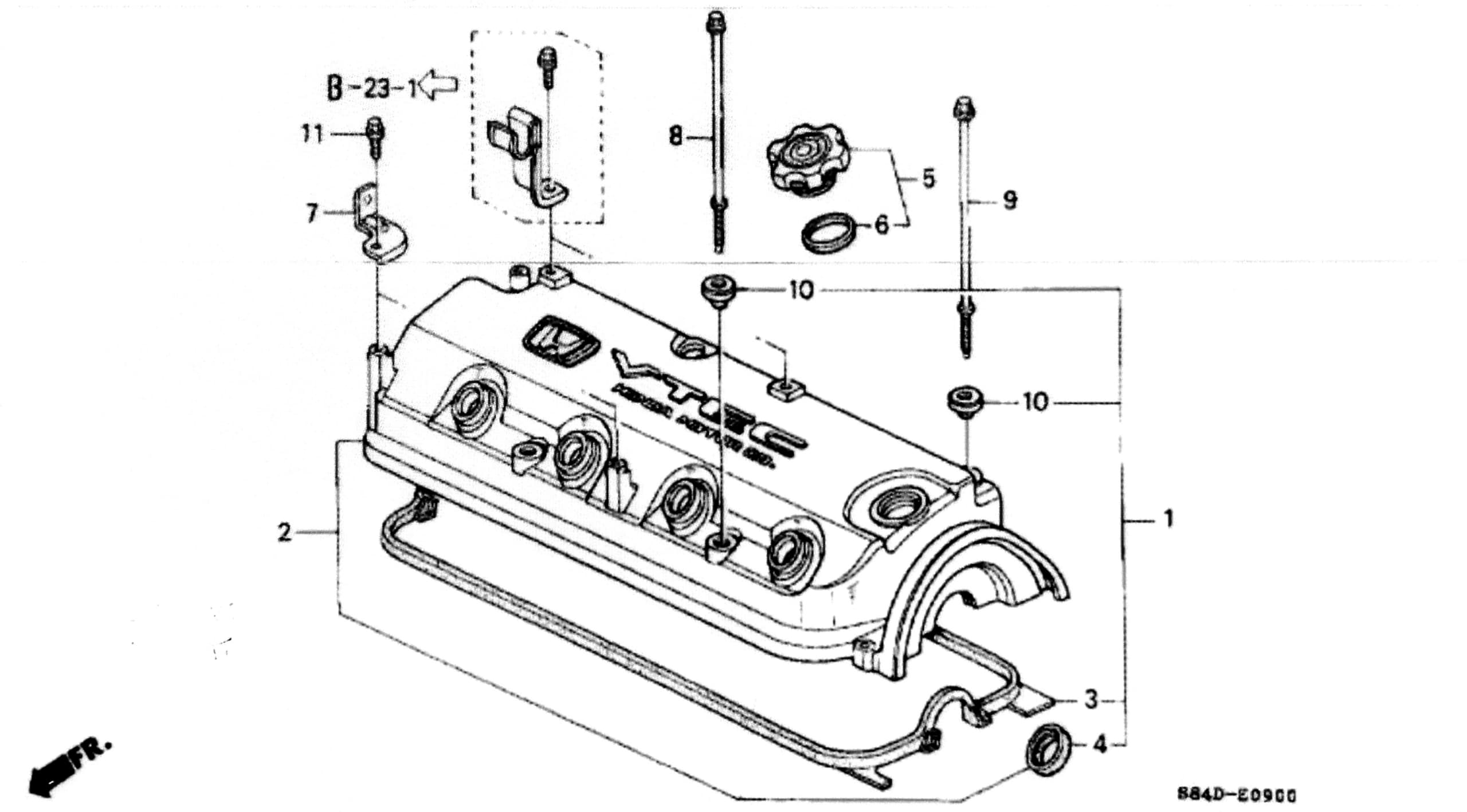 12030-P0A-000 OE Valve Cover Gasket Set Honda ( Engine F20B / F22B ...