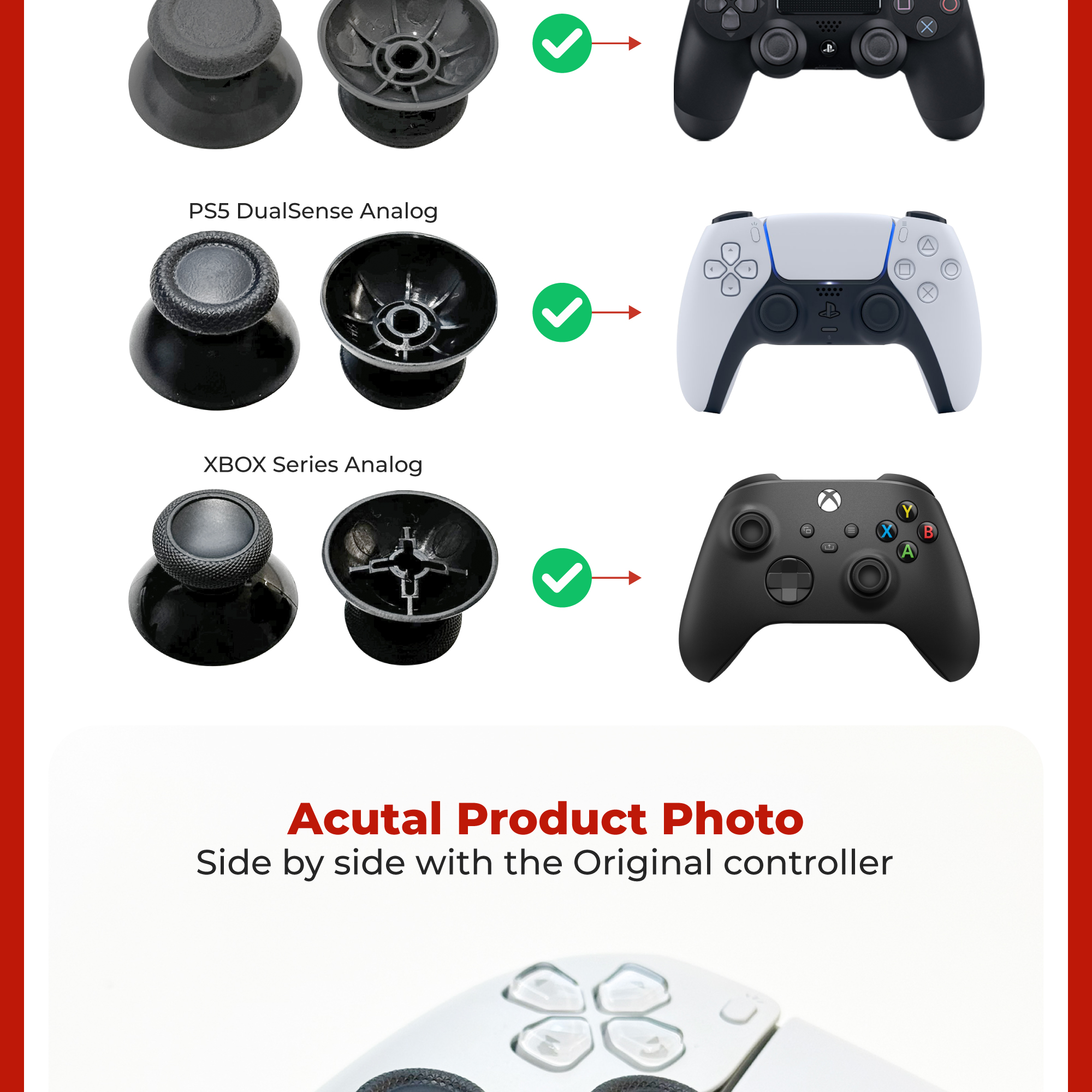 PS4 PS5 XBOX SERIES Analog Replacement Part Joystick Thumb Grip Cap ...