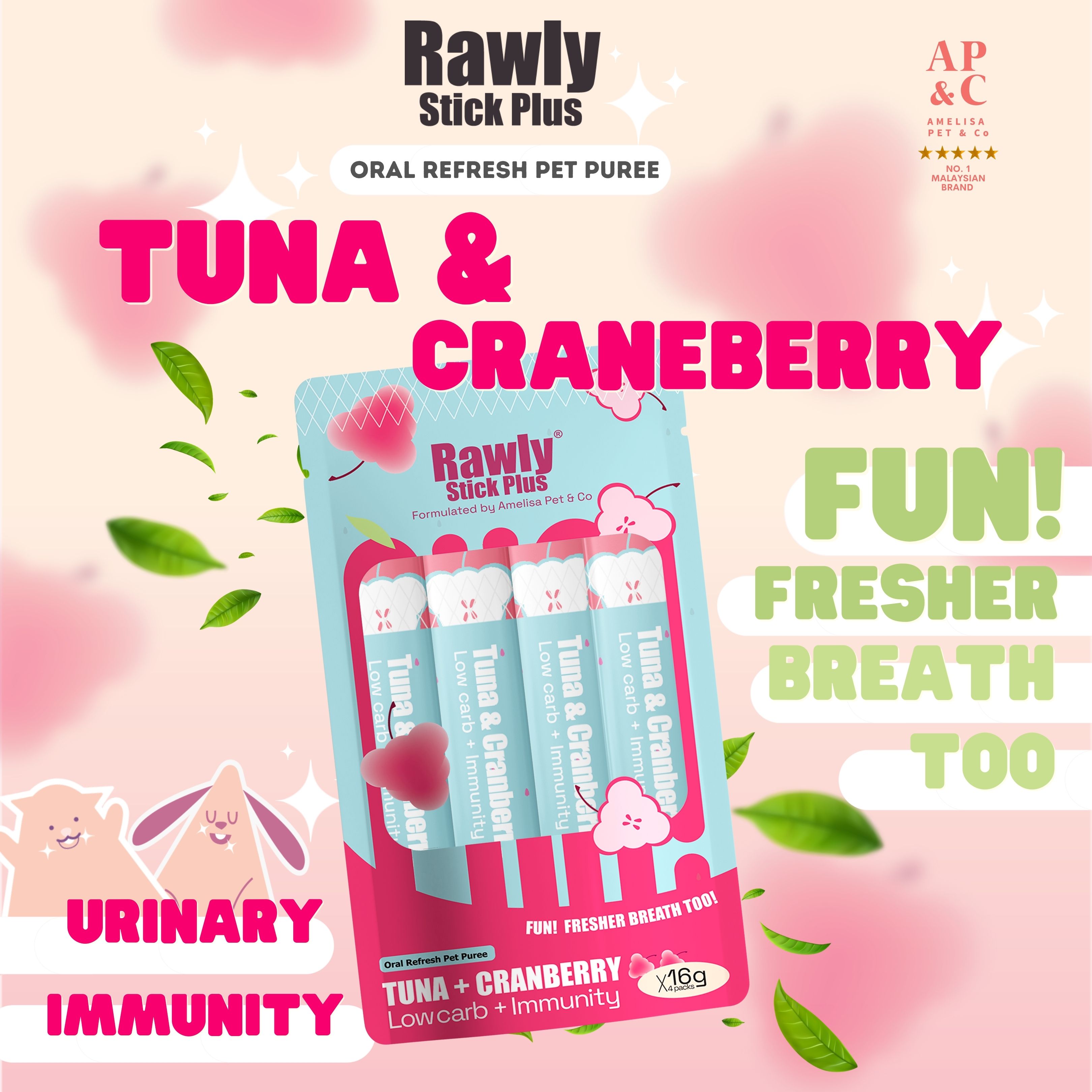 Amelisa Pet & Co. Rawly Stick Plus Oral Refresh Pet Puree | Shopee Malaysia
