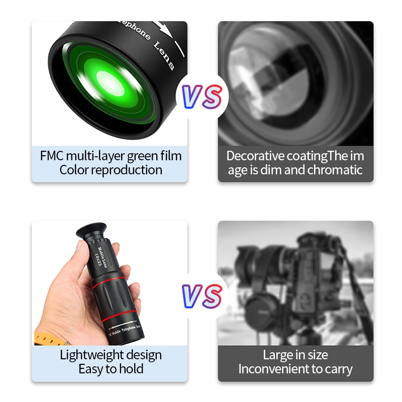 🔭APEXEL 18x25 Lens Outdoors Monocular Zoom HD Cell Phone Camera Lens ...