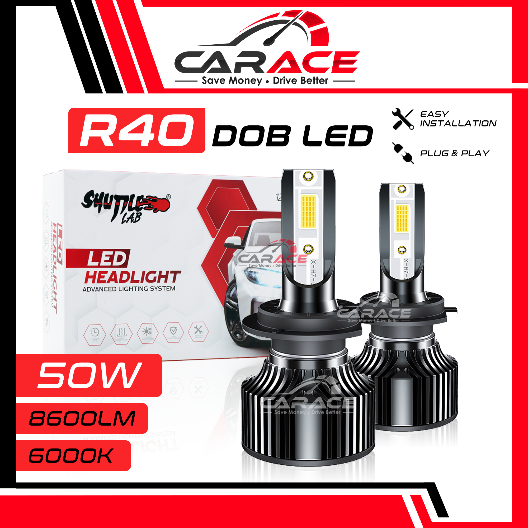 SHUTTLE LAB LED Perodua ALZA 2009-2021 H4 H8/H11 9005/HB3 Car LED ...