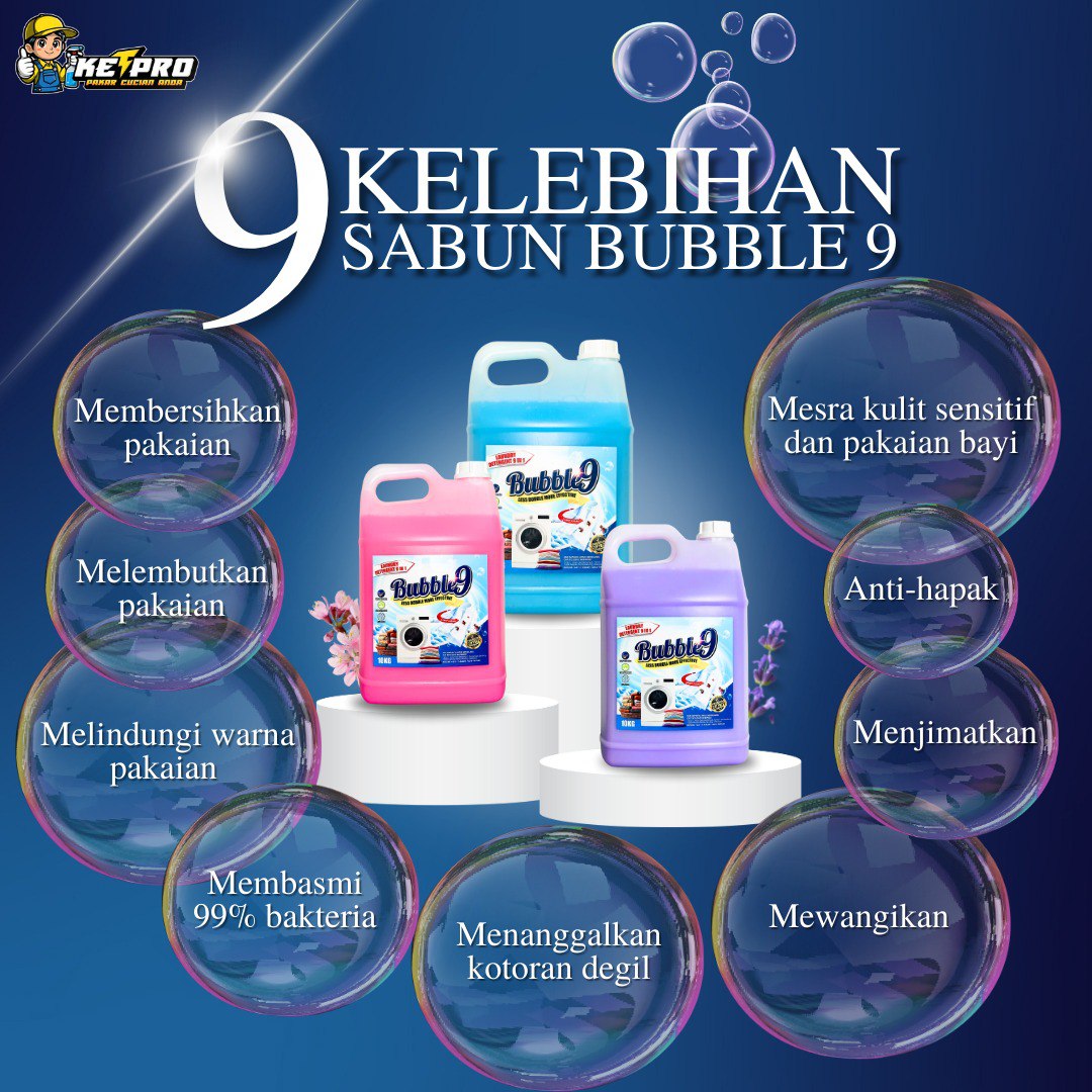 SABUN DOBI WANGI BUBBLE9 ( 9 DALAM 1) 10KG | Shopee Malaysia
