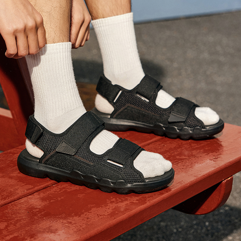 ANTA MEN Basic Sandals Sandals 1124C8508-1- Black (Kasut Selipar ...