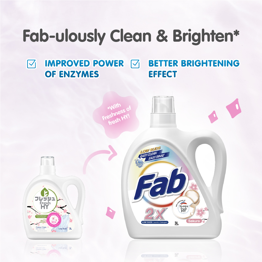 Fab 2x Low Suds Laundry Detergent - Lavender (3L) | Shopee Malaysia