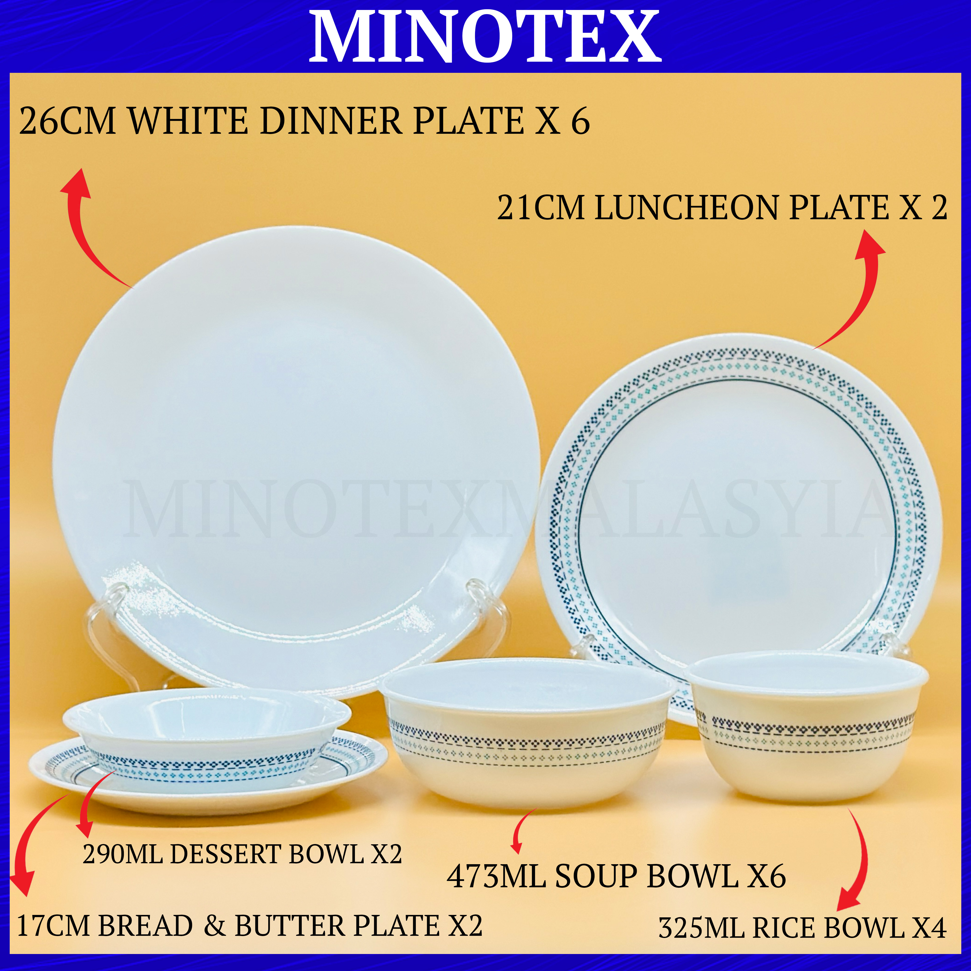 Corelle 22pcs Folk Stitch Dinnerware Set Livingware Dinner Serve Set ...